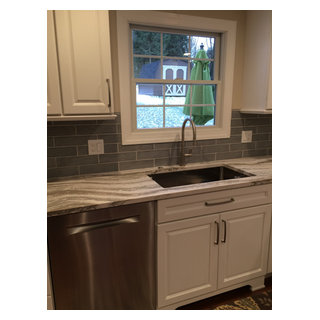 Blue Gray Subway Tile Backsplash - Classique Chic - Cuisine - Autres ...