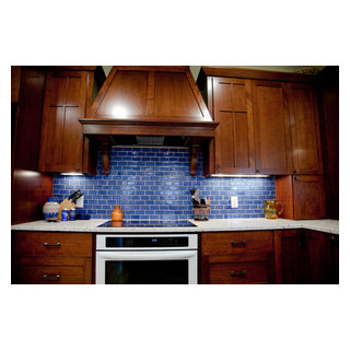 Bold Blue Subway Tile Kitchen - Traditional - Kitchen - Minneapolis ...
