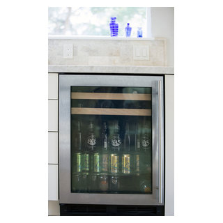 Built In Mini Bar Fridge with Glass Front and Stainless Steel Frame ...