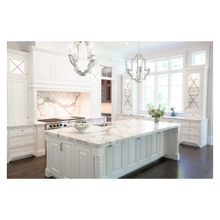 Calacatta Extra Marble Kitchen Countertops and Island - Transitional ...