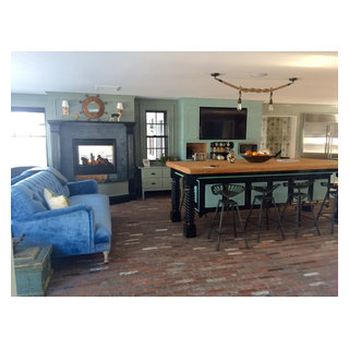 Cape Cod Reclaimed Brick Floor - Farmhouse - Kitchen - Boston - by ...