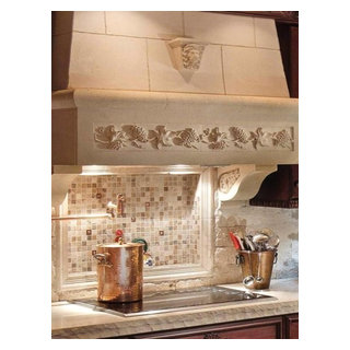 Cast stone range hood - Mediterranean - Kitchen - by Limestone mantels ...