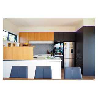 Cedar and Metal cladding Hill build - Modern - Kitchen - Christchurch ...