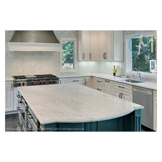 Classic White Lunar Quartzite | Marble.com - Contemporary - Kitchen ...