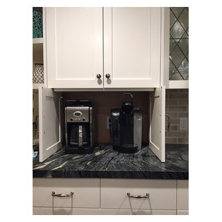 Coffee Cabinet Hideaway with slide-back doors - Transitional - Kitchen ...