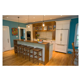 Colorful Transitional Kitchen in Victorian Home - Metro Boston ...
