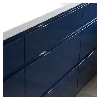 Contemporary Blue High Gloss Kitchen - Contemporary - Kitchen ...