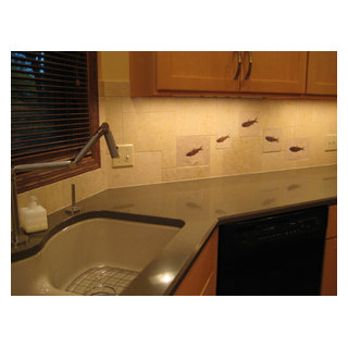Contemporary Kitchen with Fossil Tile - Contemporary - Kitchen ...
