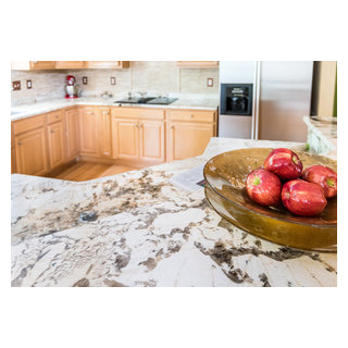 Copenhagen Granite Kitchen Countertops and Island - Traditional ...