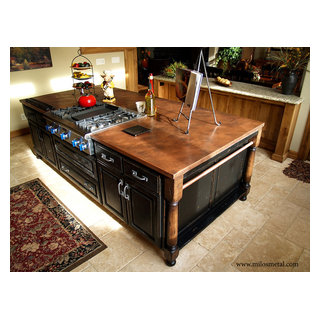 Copper island countertop - Traditional - Kitchen - Portland - by Milo's ...