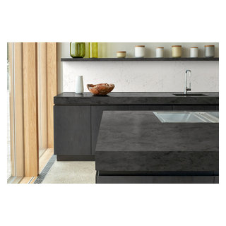 Corian Solid Surface Carbon Aggregate - Contemporary - Kitchen - Delhi - by Corian® Design | Houzz