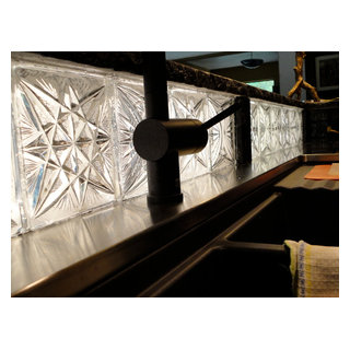 Crystal Tiles Backlit, Kitchen Backsplash - Contemporary - Kitchen ...