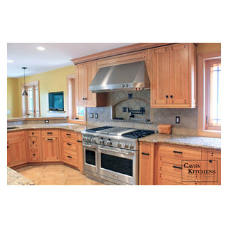 Custom Arts & Crafts Kitchen with Two Tiered Peninsula - Craftsman ...