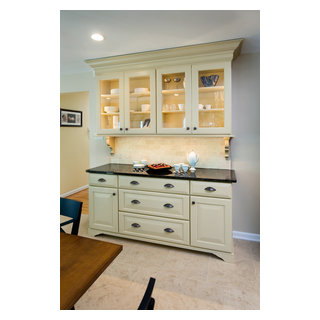 Custom built hutch provides storage and buffet area - Transitional ...