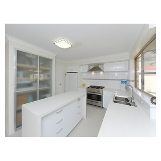 Custom Gloss White Kitchen Cabinets & Stone Bench Tops from $14,990 ...