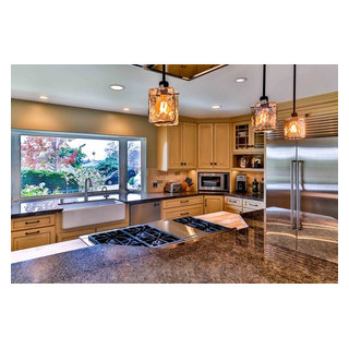 Custom Kitchen with Large Bay Window - Fusion - Kitchen - Santa Barbara ...