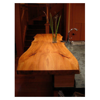 Custom Live Edge Island Countertop - Transitional - Kitchen - Seattle ...