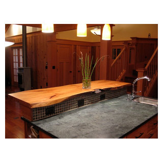 Custom Live Edge Island Countertop - Transitional - Kitchen - Seattle ...
