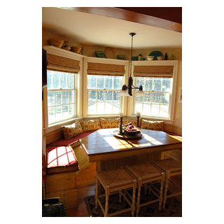 Custom Natural Woven Roman Shades, Angled Cushions - Classique ...