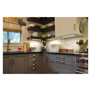Custom open shelving - Midcentury - Kitchen - Other - by INSPIRED ...