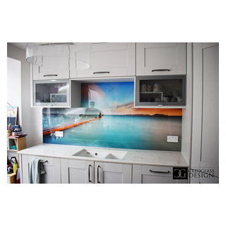 Custom Printed Beach Scene Glass Splashback - Modern - Kitchen ...