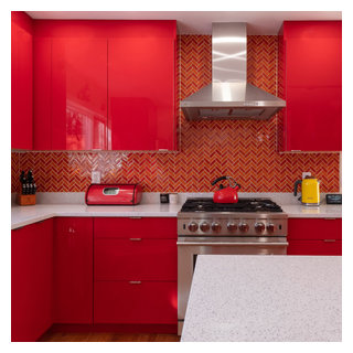 Custom Red Lacquer Kitchen - Eclectic - Kitchen - New York - by Gotham ...