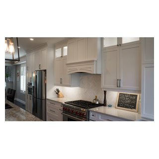 Custom wood hood and wolf gas stove - Transitional - Kitchen - Toronto ...
