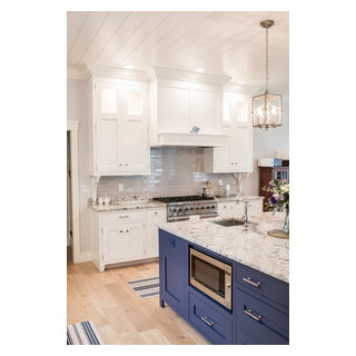 Dark Blue Kitchen Island - Farmhouse - Kitchen - Boston - by ATA ...