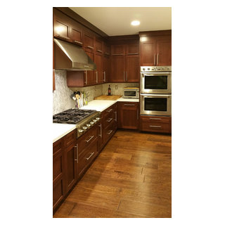 Dark Cherry Shaker Kitchen Cabinets - Contemporary - Kitchen - Los ...