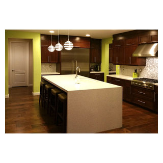 Dark Cherry Shaker Kitchen Cabinets - Contemporary - Kitchen - Los ...