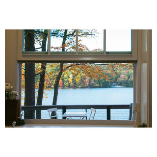 Deck window allow easy serving from kitchen to outdoors. - Traditional ...