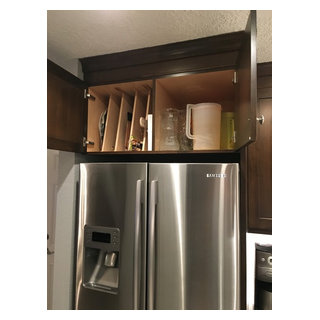 Deep Storage Cabinet Above Refrigerator - Transitional - Kitchen ...