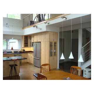 Double Height Kitchen in Mid-Century Modern Healthy Home - Midcentury ...