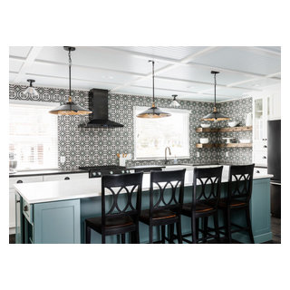 Dramatic Wall Tile and Kitchen Design - Transitional - Kitchen - St ...