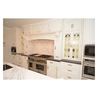 Dramatic White Traditional Kitchen with Black Accents - Traditional ...