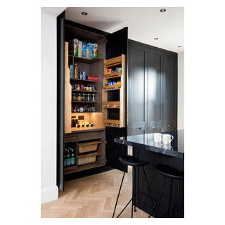 Breakfast Unit with Wooden Door Shelves - Transitional - Kitchen ...