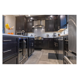 Elegant Dark Shaker Kitchen by John Cisneros - Transitional - Kitchen ...
