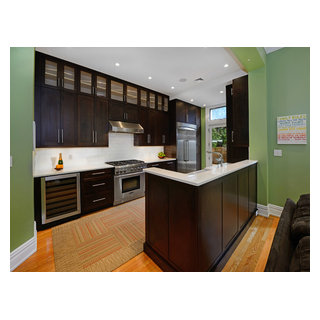 Extraordinary 28-foot wide Queen Anne mansion - Midcentury - Kitchen ...