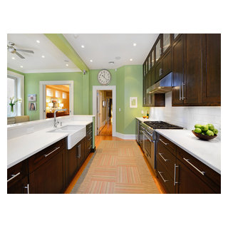 Extraordinary 28-foot wide Queen Anne mansion - Midcentury - Kitchen ...