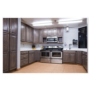 Firehouse Kitchen with Driftwood-Stained Oak - Transitional - Kitchen ...