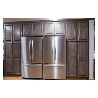 Firehouse Kitchen with Driftwood-Stained Oak - Transitional - Kitchen ...