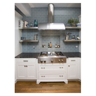 Floating shelves and custom stove - Traditional - Kitchen - DC Metro ...