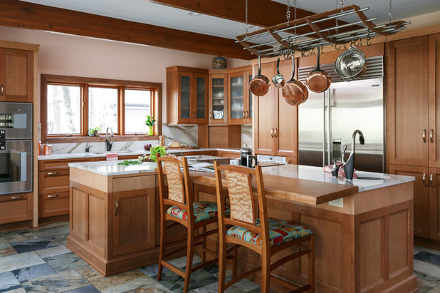 Kitchen of the Week: Cherry Cabinets and 2 Islands Wow in Indiana