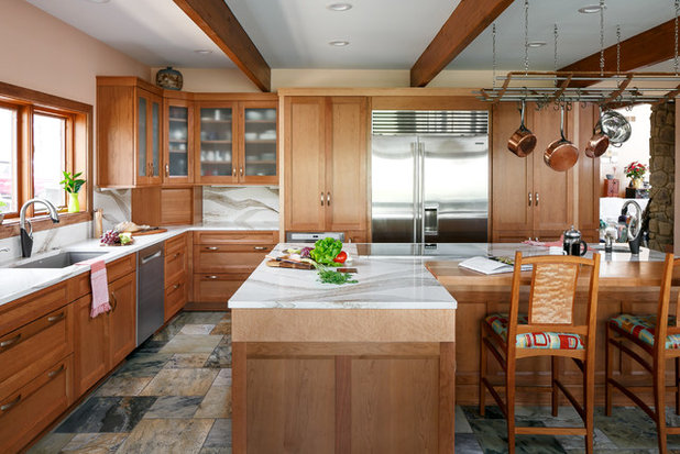 Kitchen of the Week: Cherry Cabinets and 2 Islands Wow in Indiana