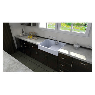 French Country Style Fireclay Kitchen Sinks - Farmhouse - Kitchen ...