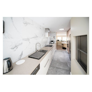 Galley Kitchen with Quantum Quartz benchtops - Contemporary - Kitchen ...