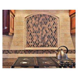 Glass Diamond Tile Backsplash - Traditional - Kitchen - New York - by ...