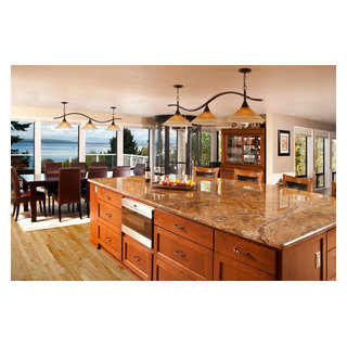 Glass Elevator in corner of Kitchen - Contemporary - Kitchen - Seattle ...