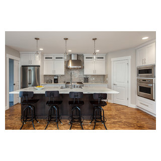 Glass Subway Tile Kitchen Remodel - Transitional - Kitchen - Denver ...