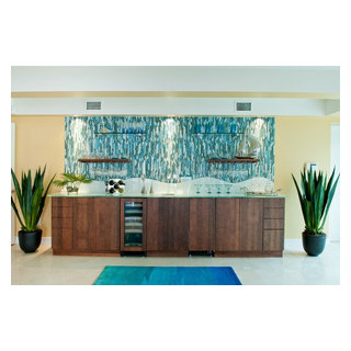 Glass Tile Bar - Modern - Kitchen - Miami - by Allied Kitchen, Bath ...